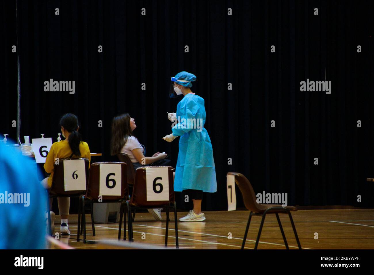 Inside Ta Kok Tsui Sports Centre, one of Hong Kong's makeshift centres ...