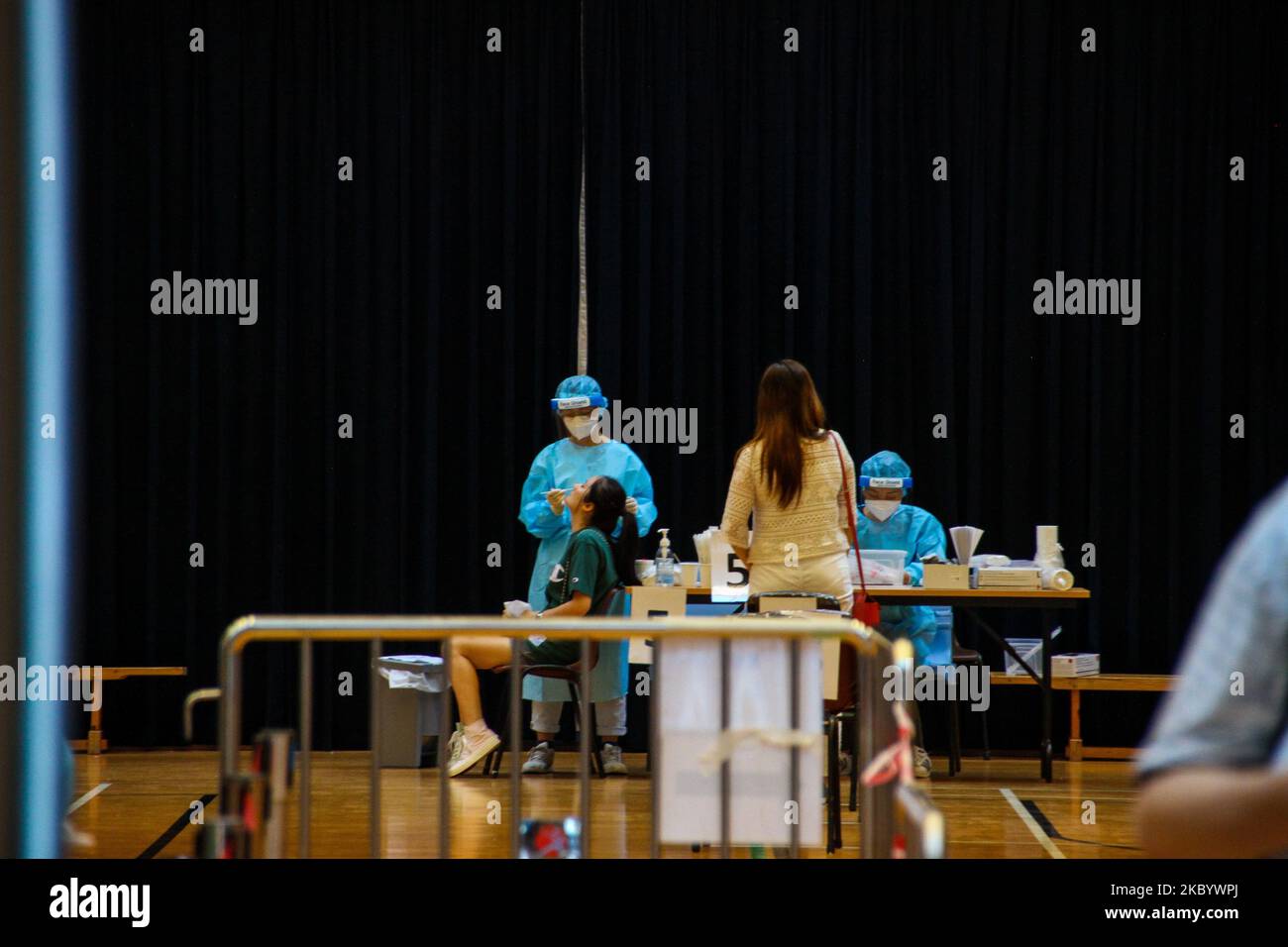 Inside Ta Kok Tsui Sports Centre, one of Hong Kong's makeshift centres ...