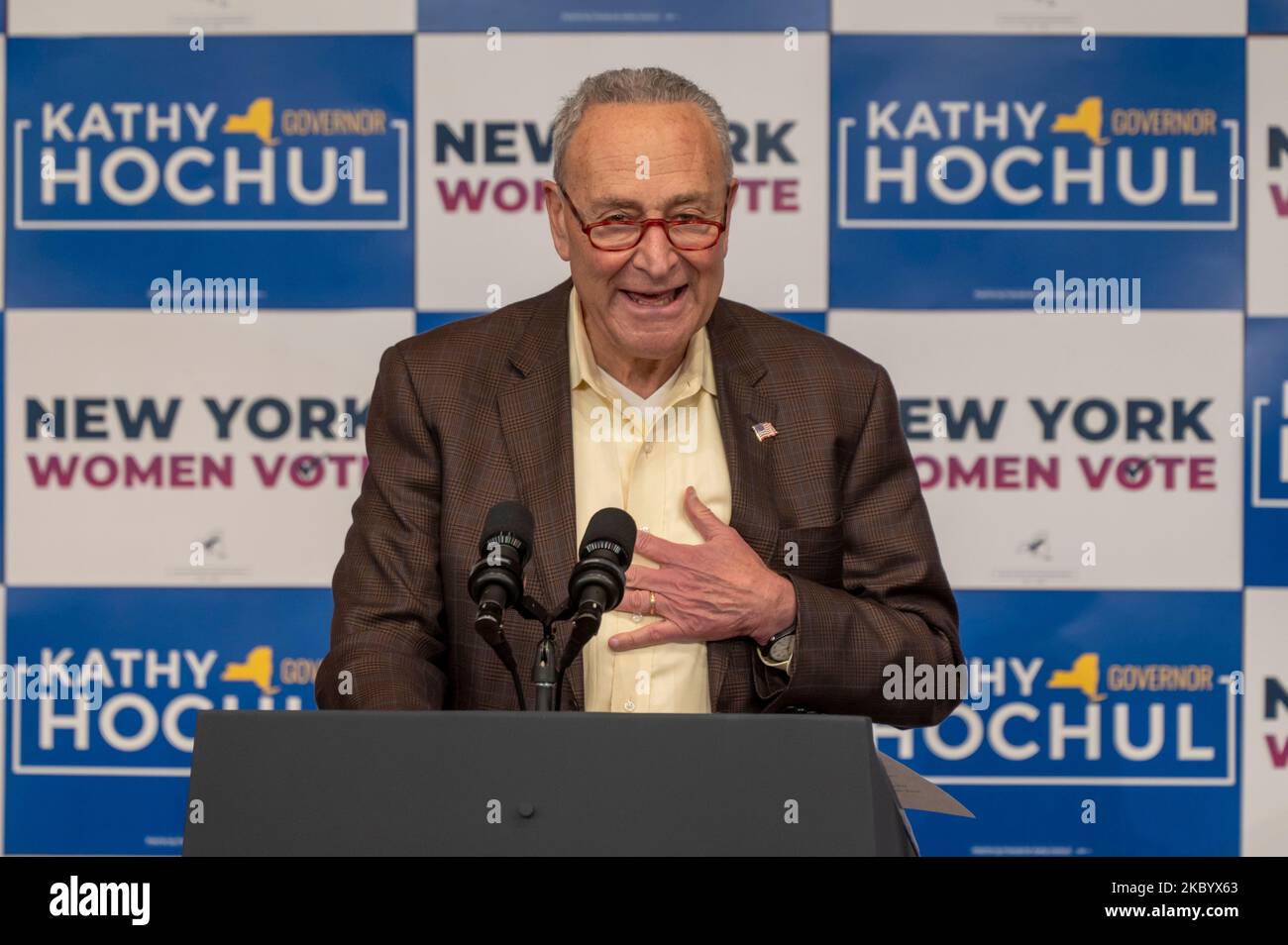 New York, US, 03/11/2022, U.S. Senate Majority Leader Senator Chuck ...