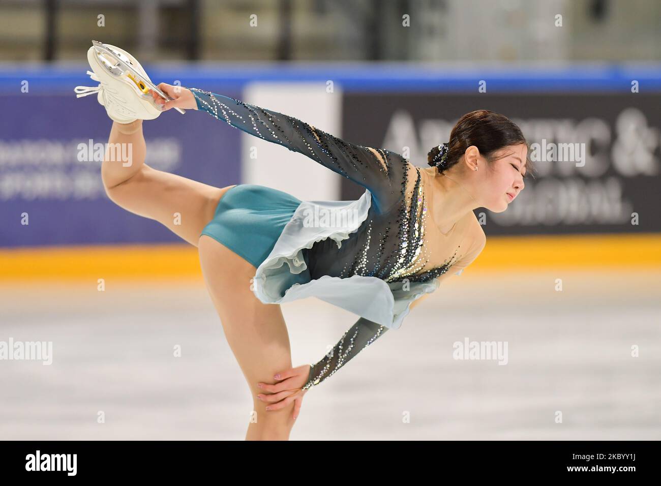 Haein LEE (KOR), during Women Short Program, at the ISU Grand Prix of ...