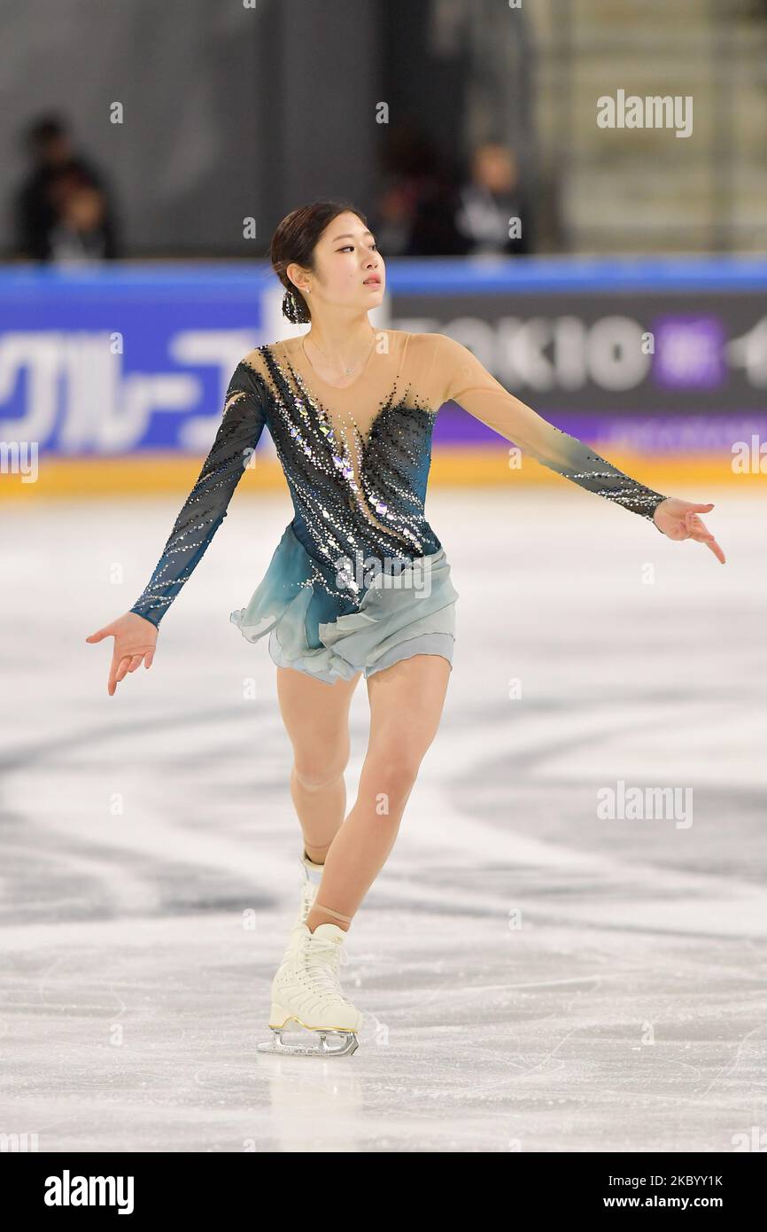 Haein LEE (KOR), during Women Short Program, at the ISU Grand Prix of ...