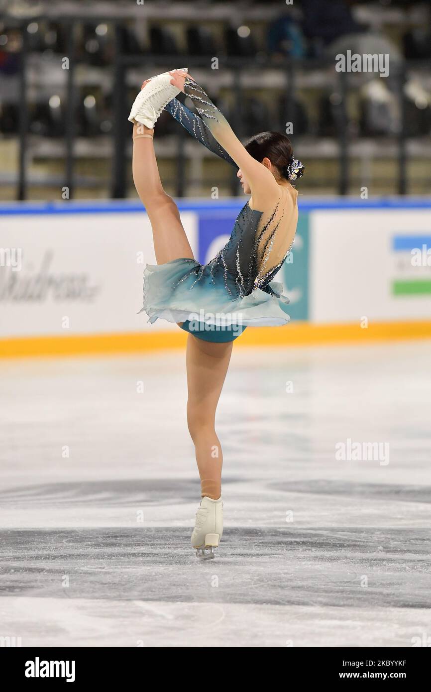 Haein LEE (KOR), during Women Short Program, at the ISU Grand Prix of ...