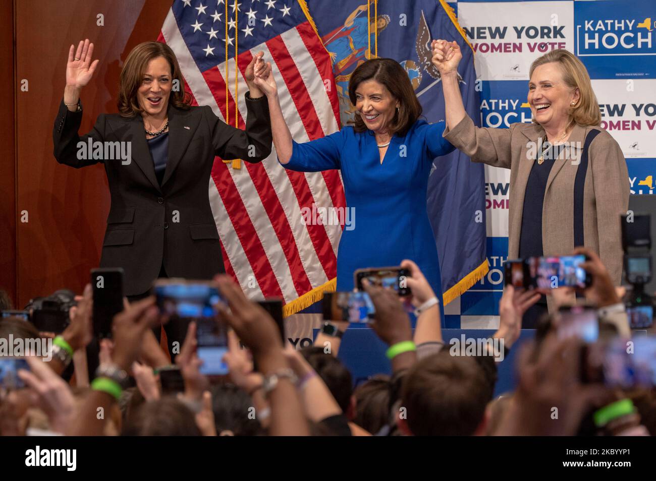 New York, US, 03/11/2022, (L-R) Vice President Kamala Harris, New York ...