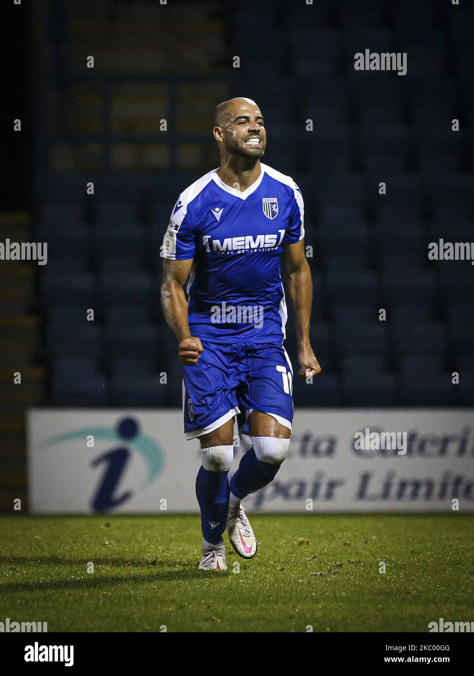 Jordan Graham of Gillingham celebrates his goal during the Carabao Cup ...