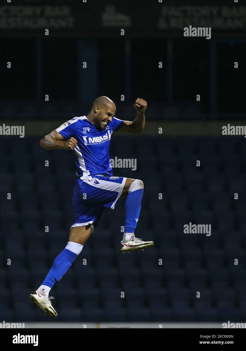 Jordan Graham of Gillingham during the Carabao Cup match between ...