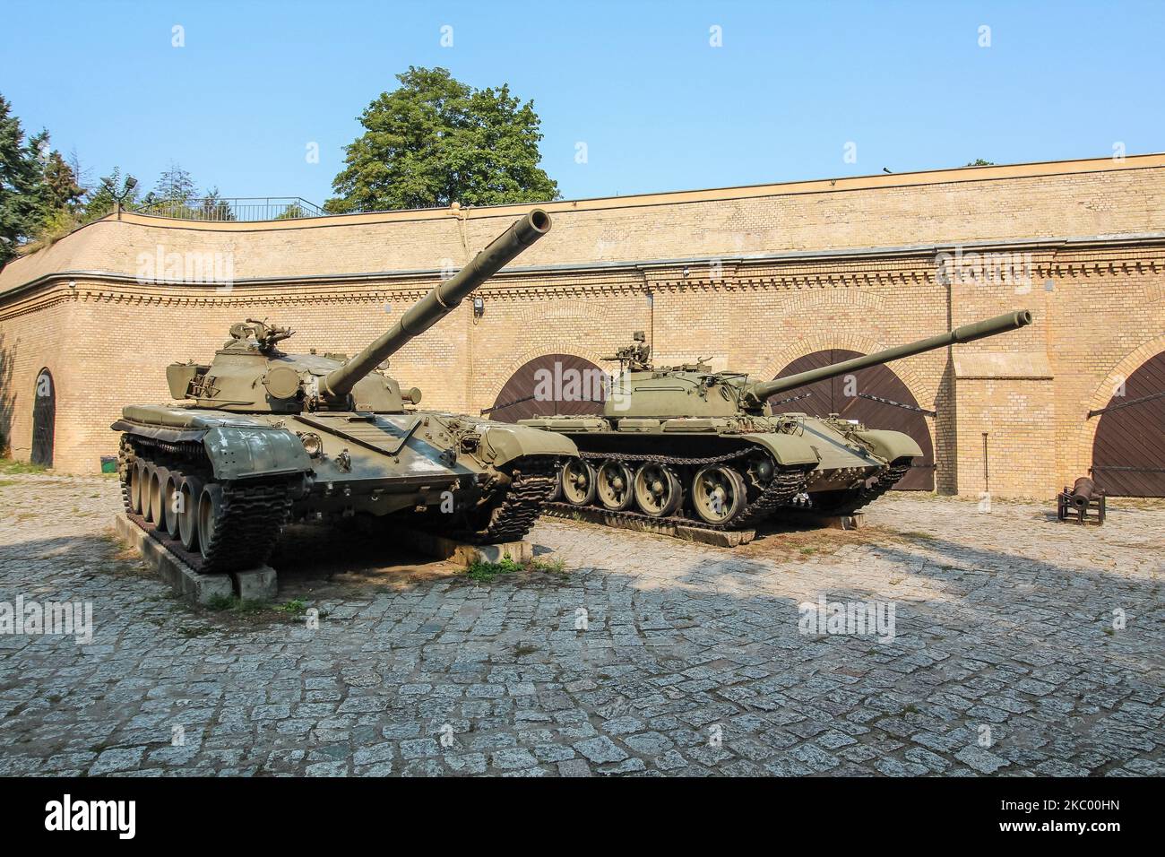 T55 Soviet tanks serving earlier in Polish Army , now as museum exhibit ...