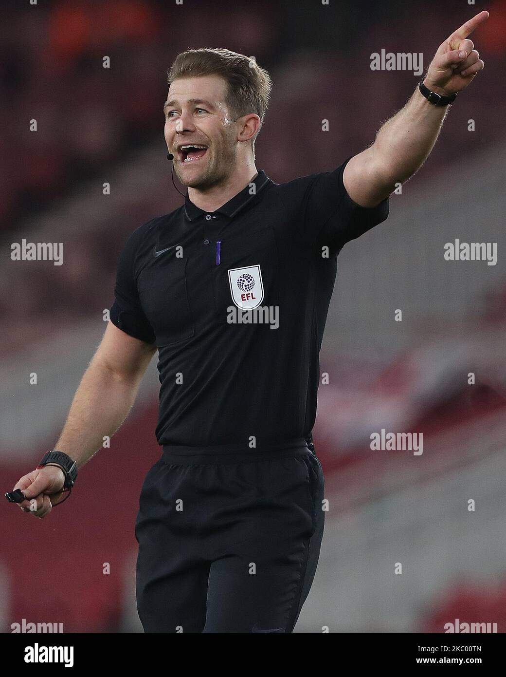 The match referee Anthony Backhouse during the Carabao Cup match ...