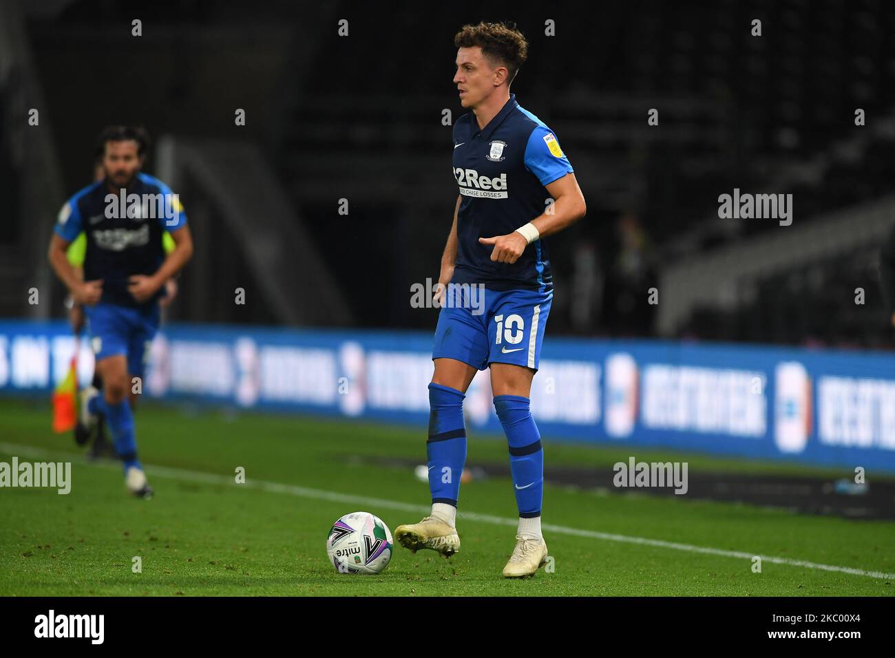 Josh Harrop of Preston during the Carabao Cup match between Derby ...