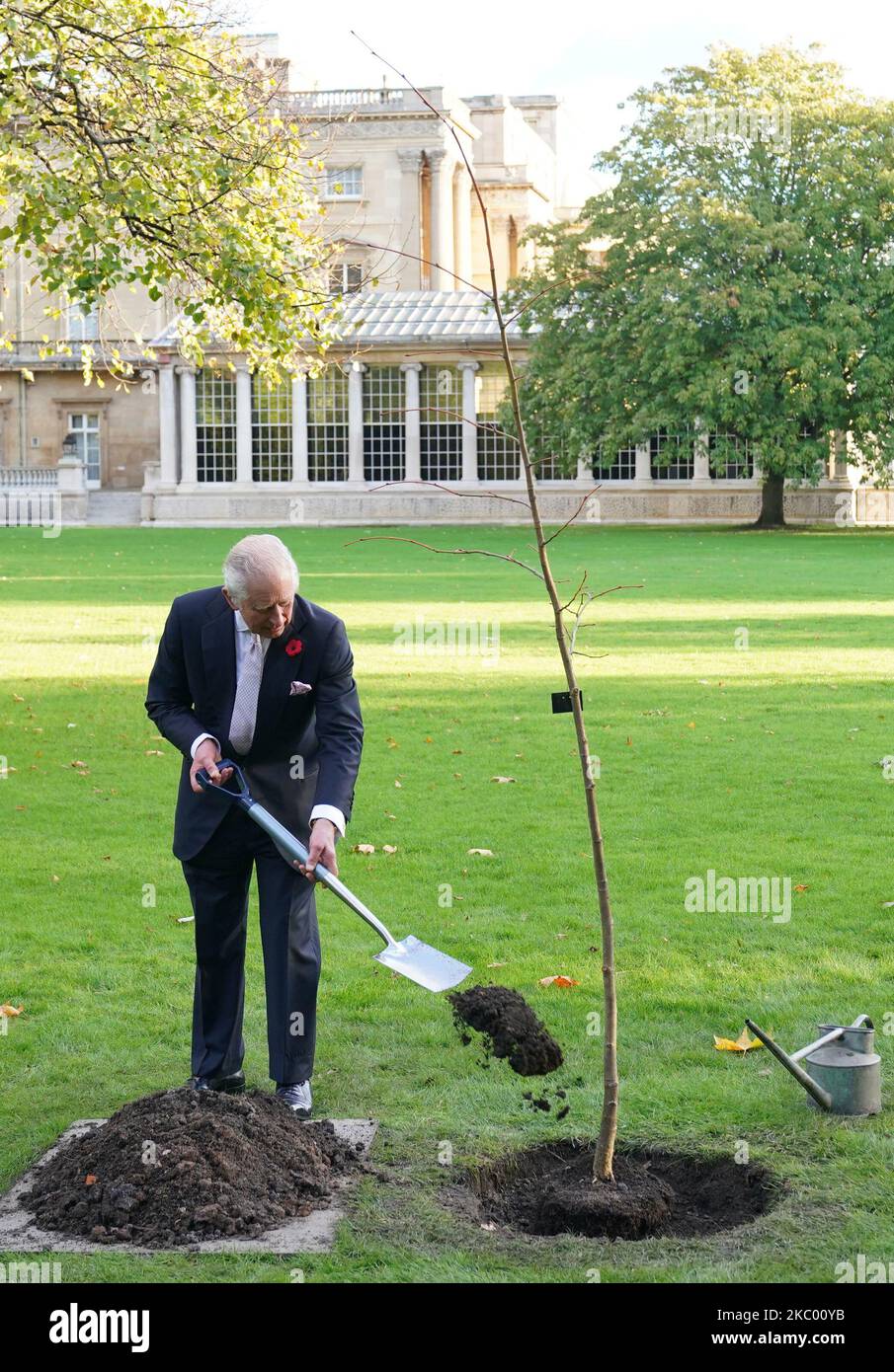King Charles III planting a lime tree near the Tea House in the ...