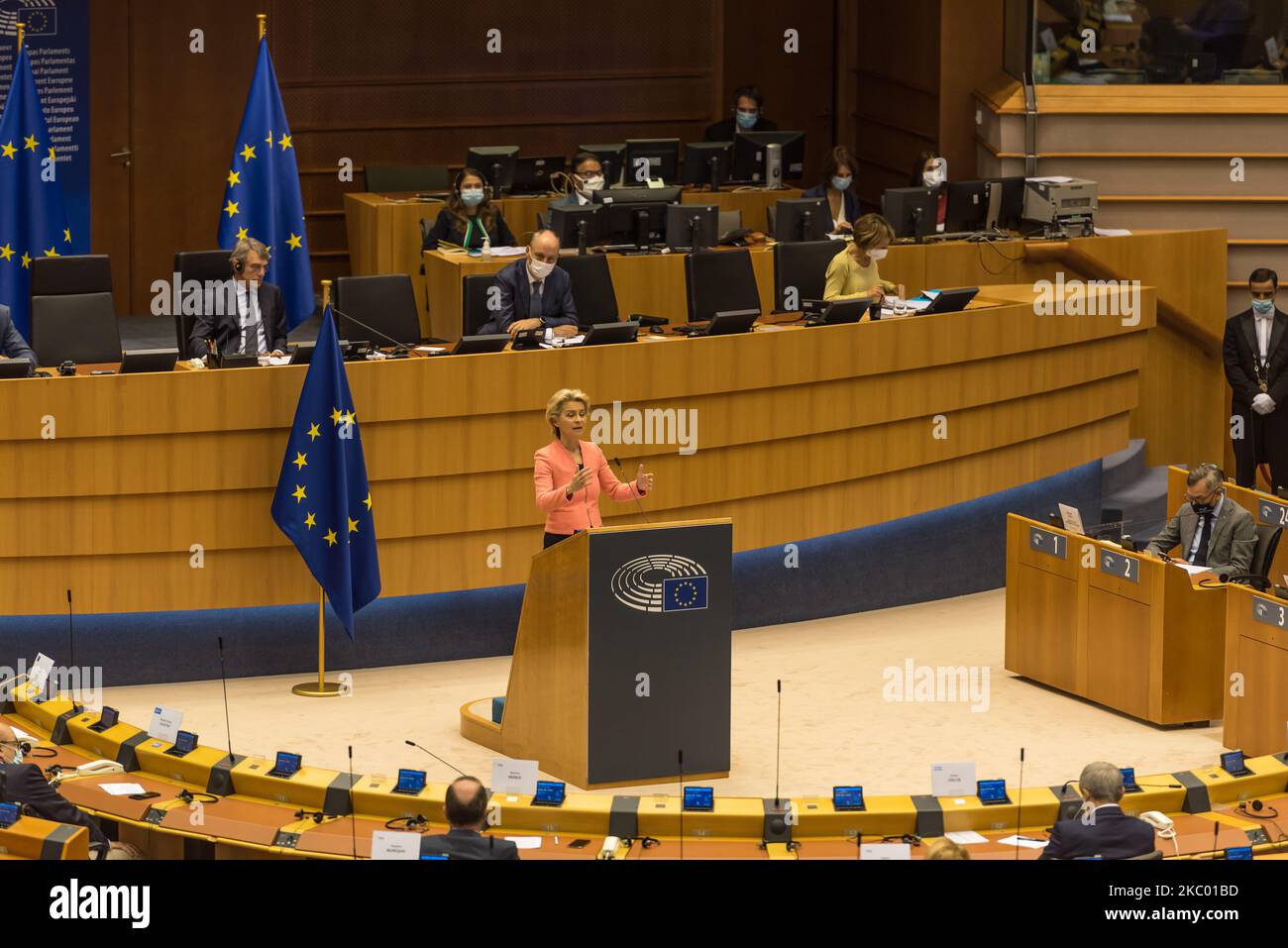 European Commission President Ursula von der Leyen delivers her first ...