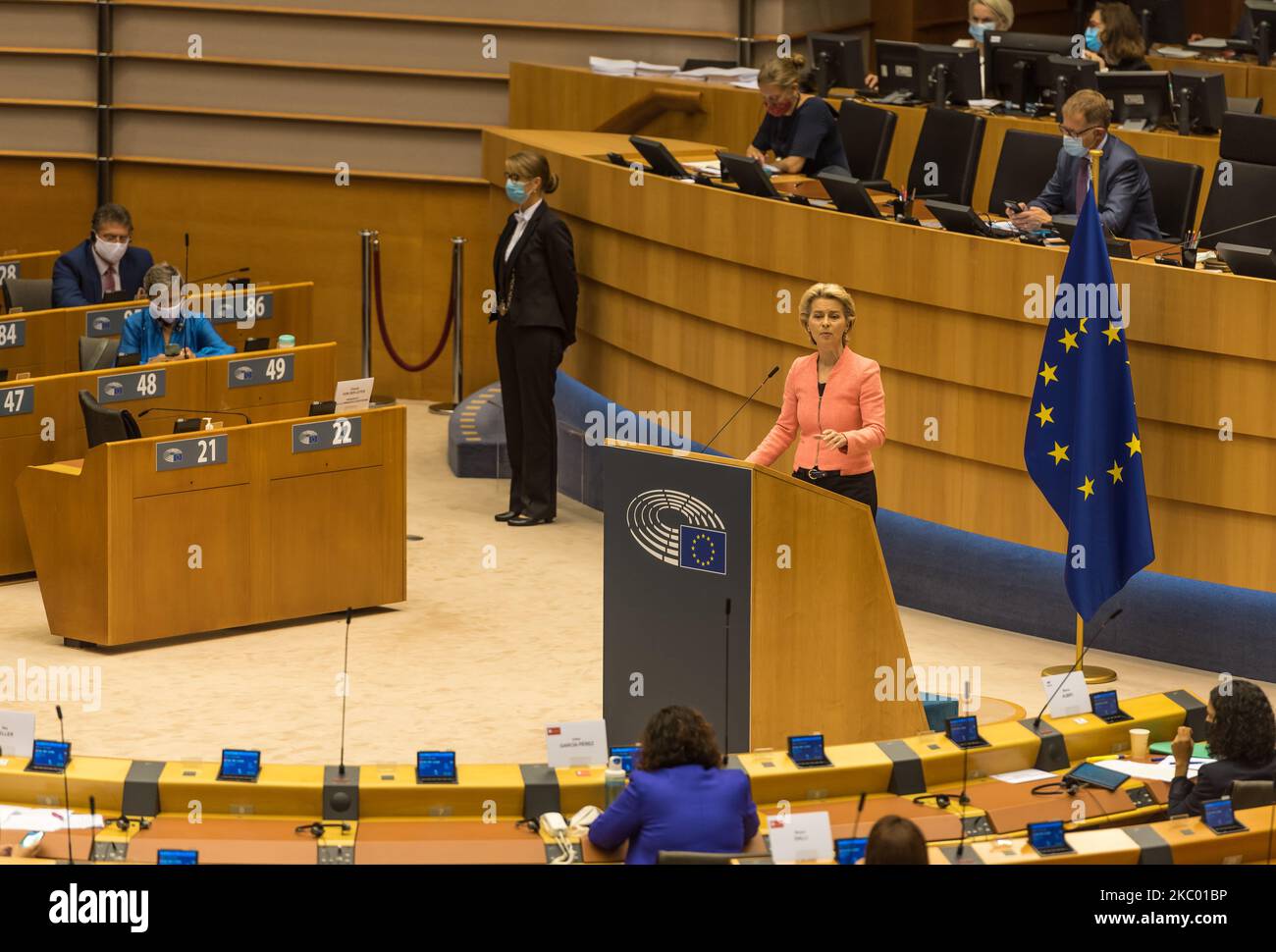 European Commission President Ursula von der Leyen delivers her first ...