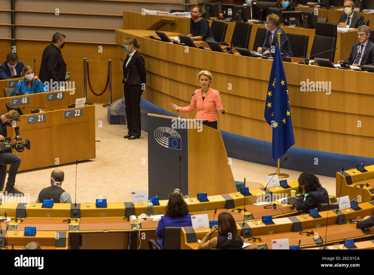 European Commission President Ursula von der Leyen delivers her first ...