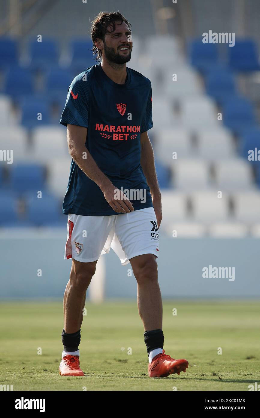 Franco Vazquez of Sevilla during the warm-up before the pre-season ...