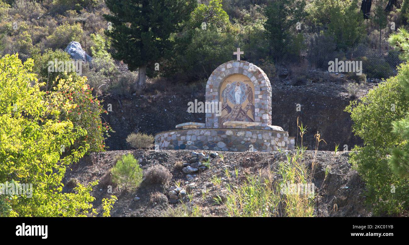 Religious monument in Moni Thari monastery. One of the most important ...