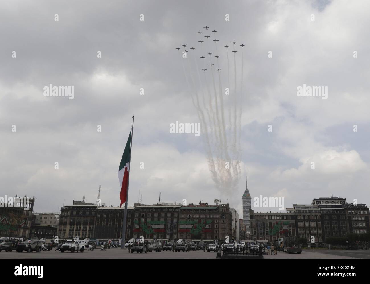 Military parade in the Zócalo of Mexico City, on the occasion of the ...