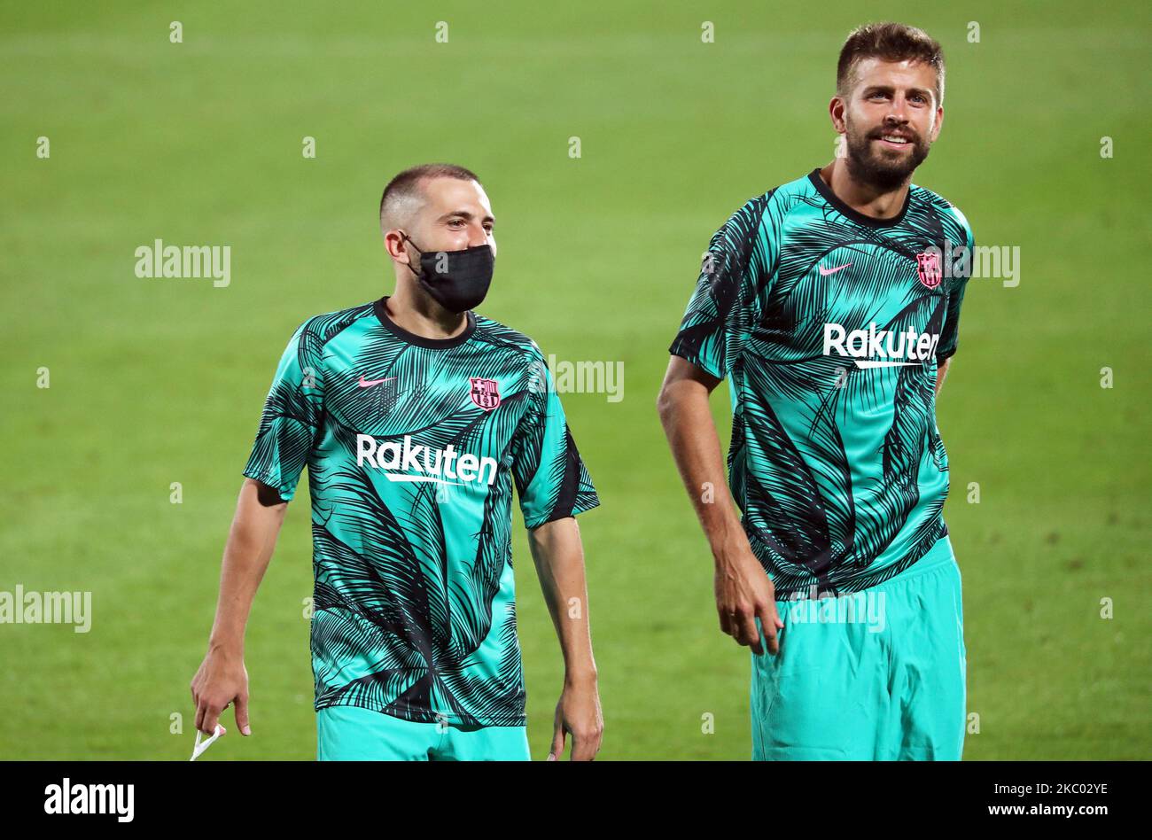 Jordi Alba and Gerard Pique during the friendly match between FC ...