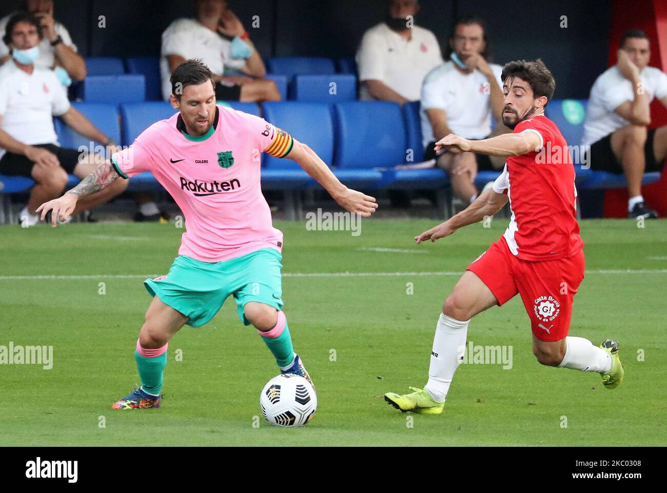 Leo Messi and Jairo during the friendly match between FC Barcelona and ...