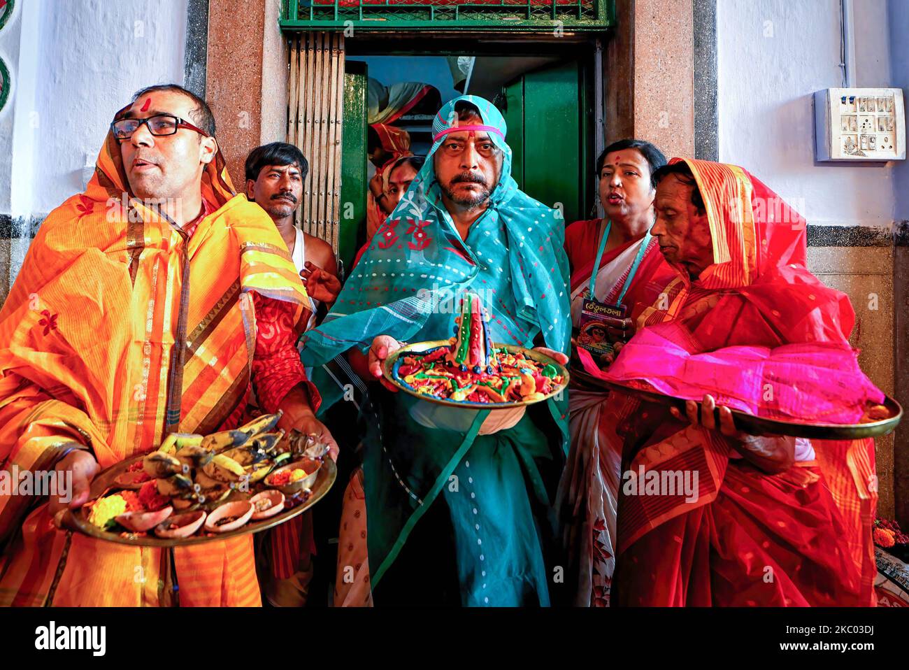 Hindu men seen dressed up as women (saree) to make the final worship ...