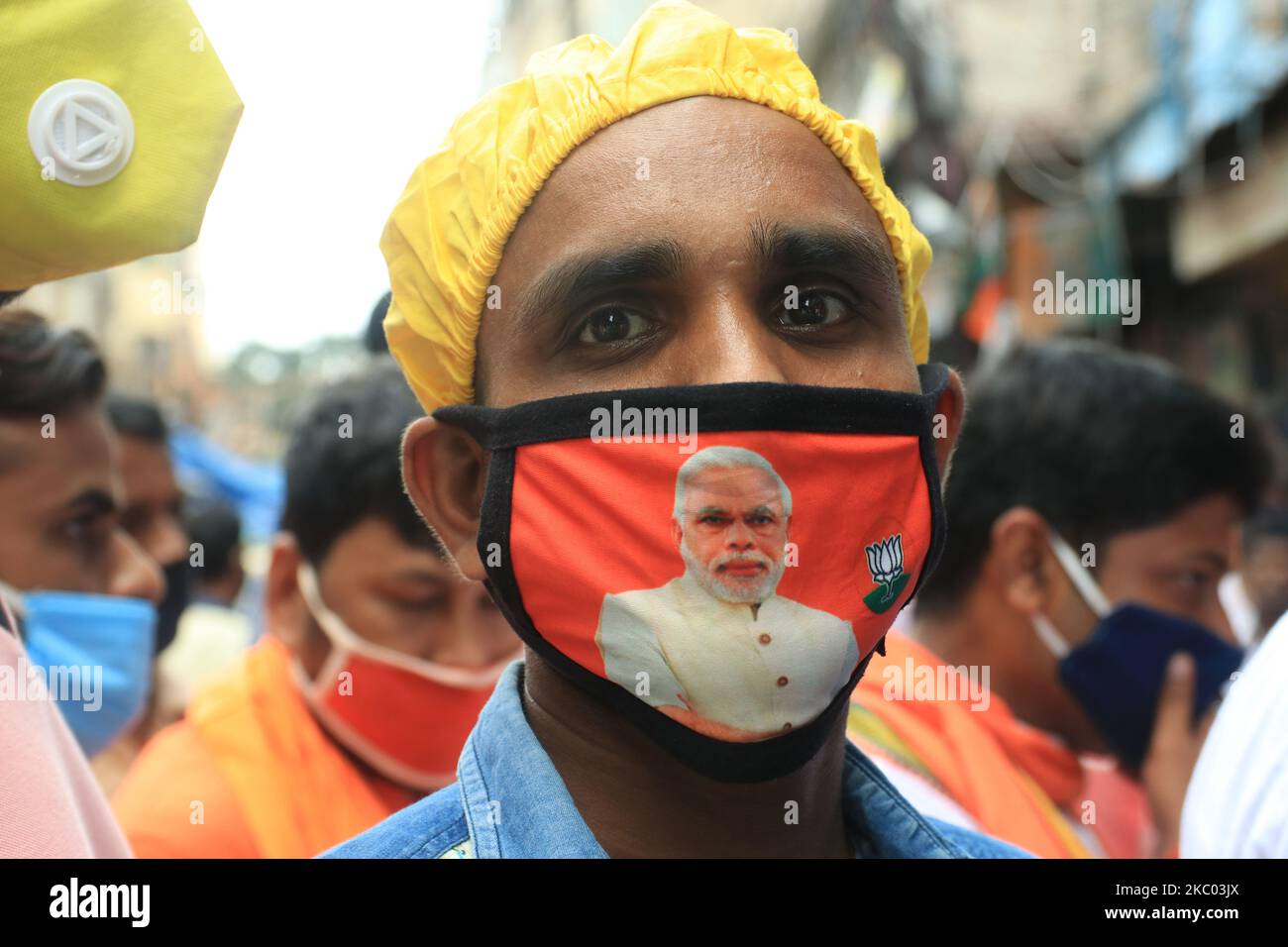 Supporters of indias bharatiya janata party hi-res stock photography ...