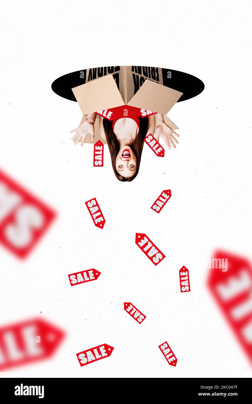 Collage photo of young adorable pretty woman open mouth screaming ...