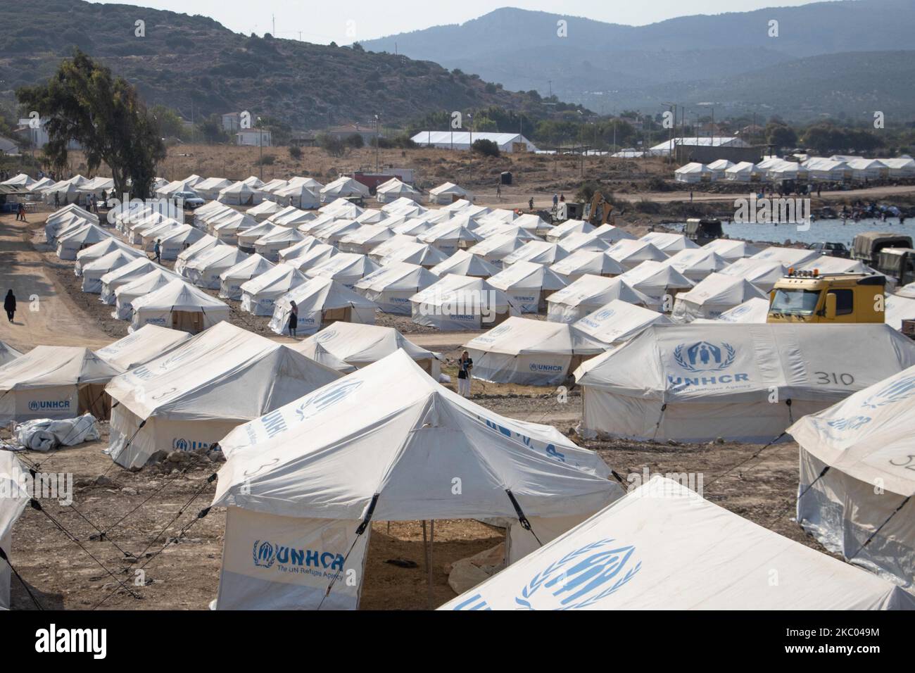 New refugee camp in Kara Tepe or Mavrovouni location between Mytilene ...