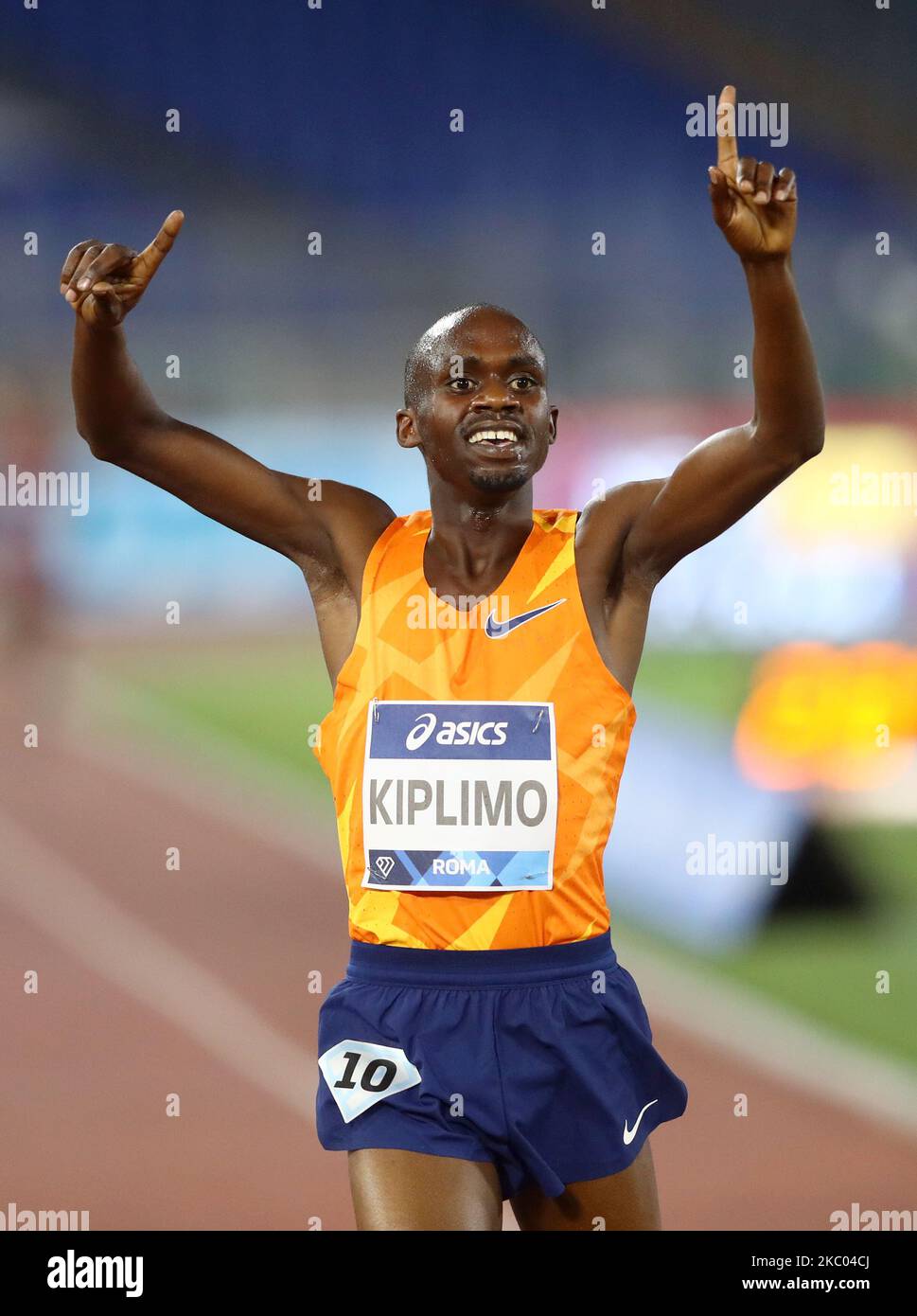 Jacob Kiplimo (UGA) celebrates after competing in 3000m men during the ...