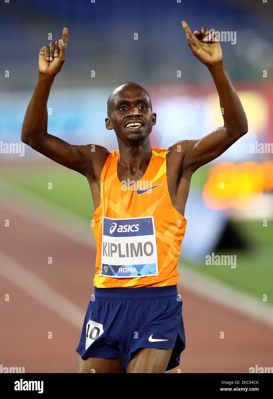 Jacob Kiplimo (UGA) celebrates after competing in 3000m men during the ...