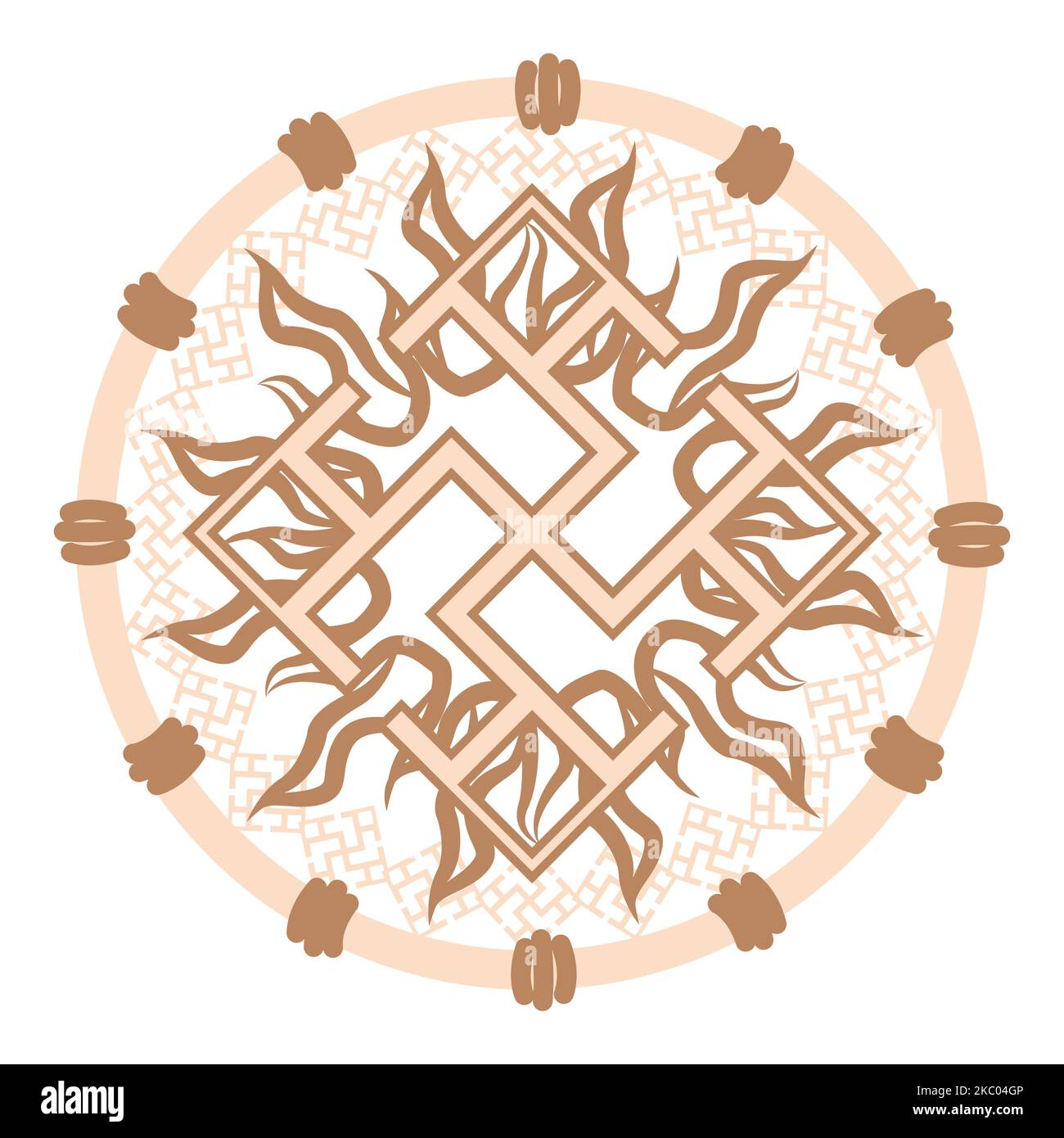 Spiritual strength, an ancient Slavic symbol, decorated with ...