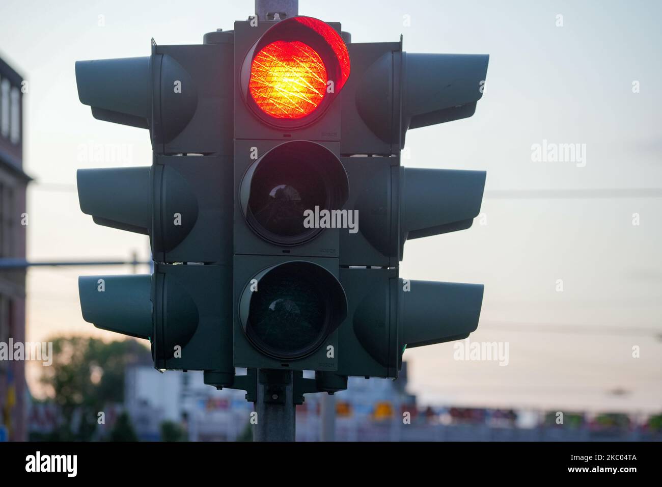 The traffic light on the street, close-up Stock Photo - Alamy