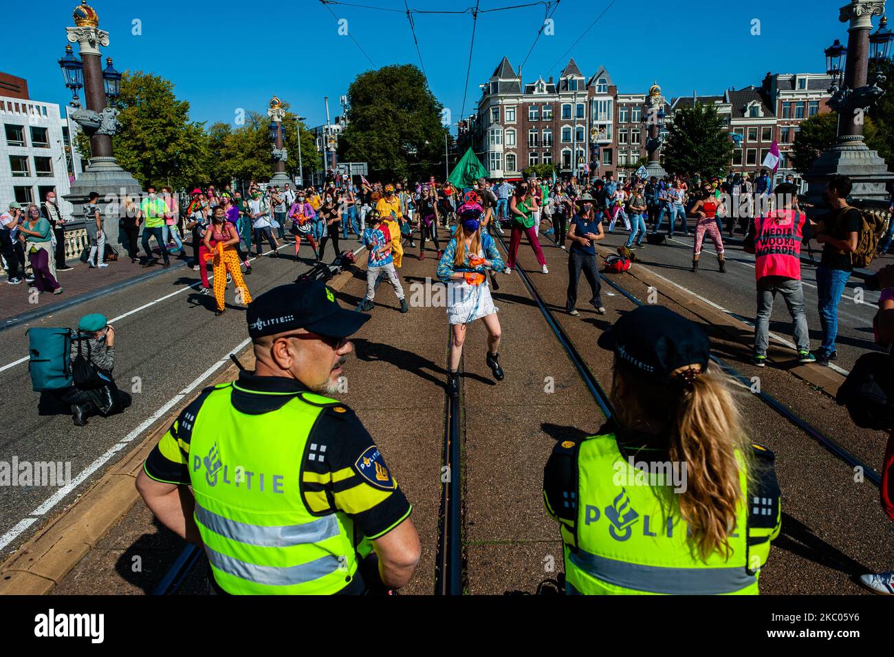 Protesters on September 19th, 2020 in Amsterdam, Netherlands. During ...