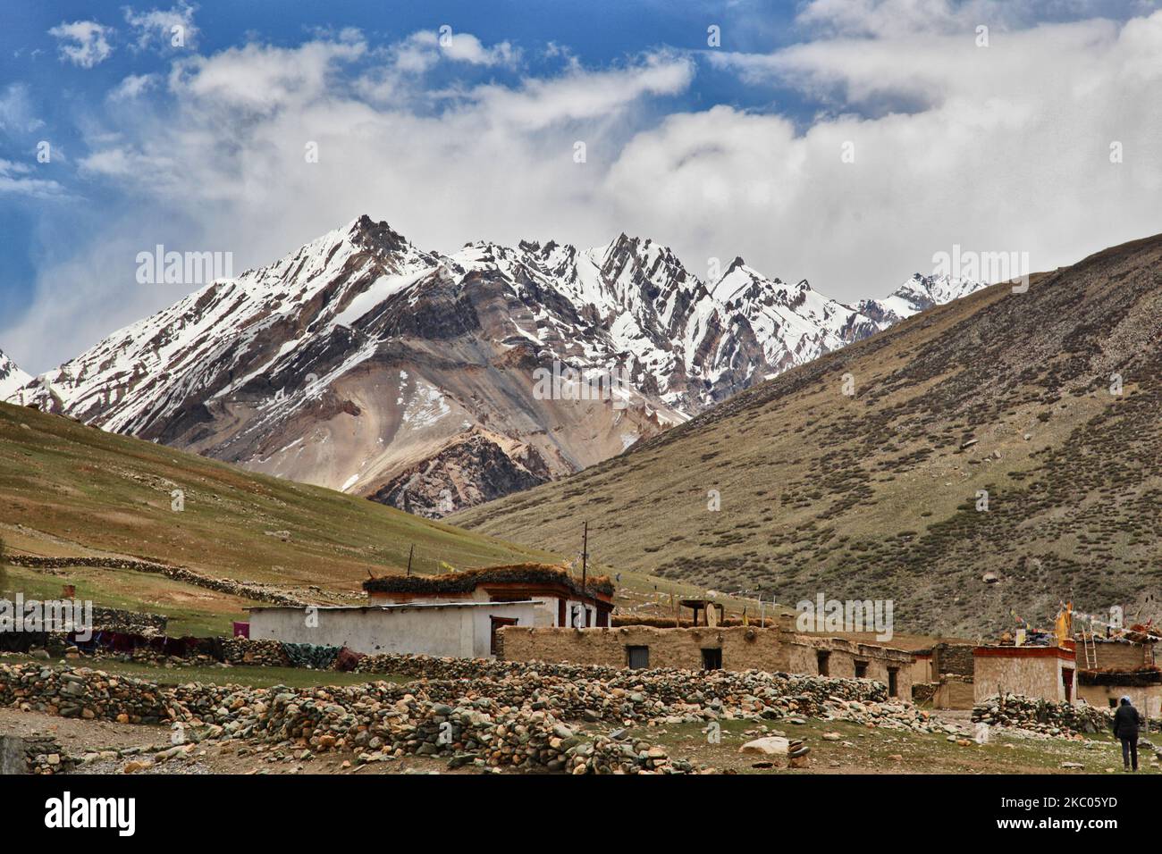 Magnificent snow-capped mountains provide a picturesque backdrop for ...