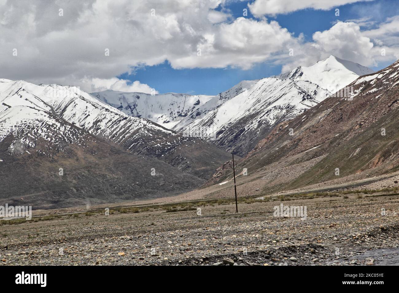 Magnificent snow-capped mountains in a remote Himalayan valley in ...