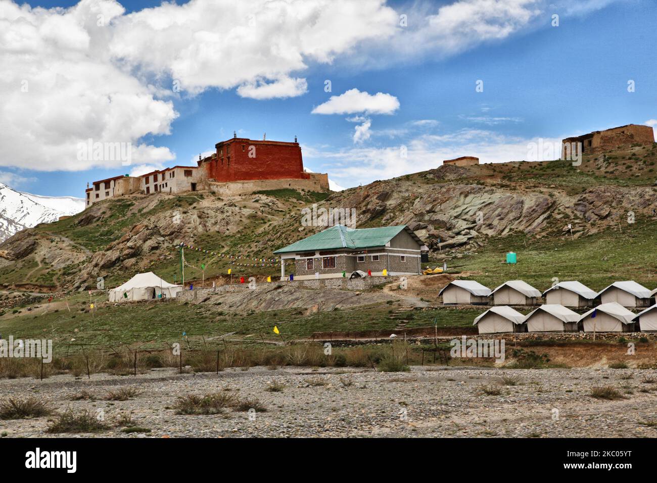 Rangdum Gompa (Rangdum Buddhist Monastery) in a remote Himalayan valley ...