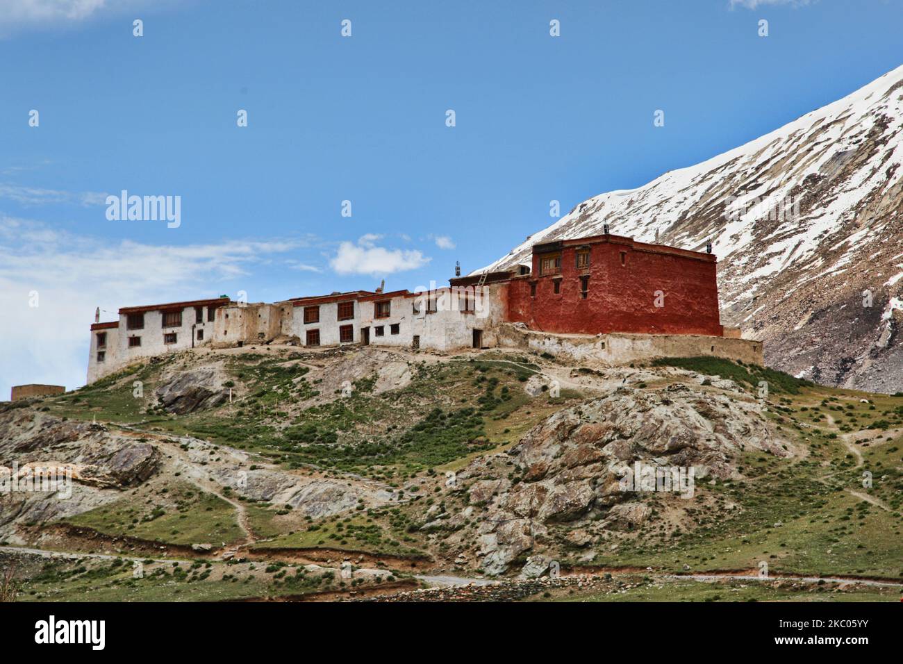 Rangdum Gompa (Rangdum Buddhist Monastery) in a remote Himalayan valley ...