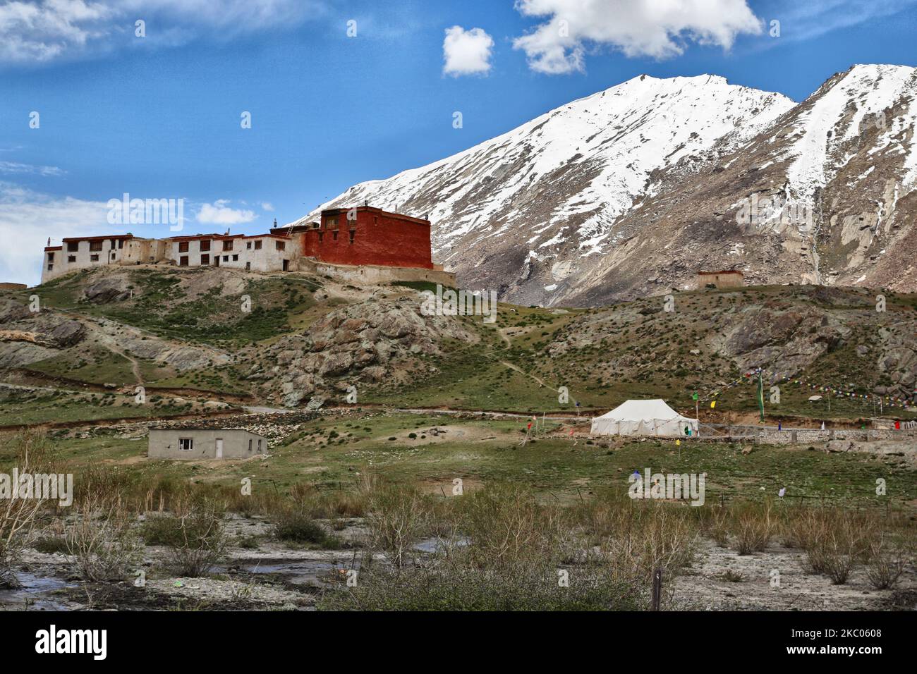 Rangdum Gompa (Rangdum Buddhist Monastery) in a remote Himalayan valley ...