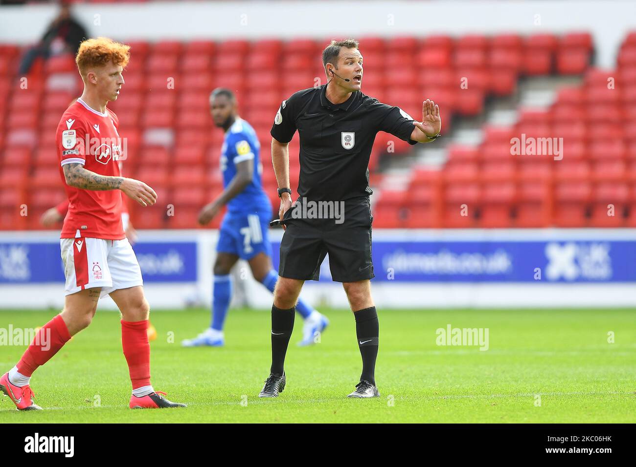 Referee james linington gestures hi-res stock photography and images ...