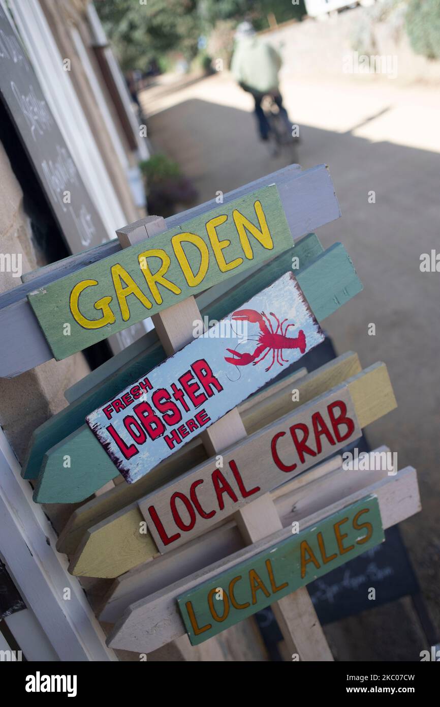 Sign on the Island of Sark, part of the Channel Islands, UK Stock Photo ...