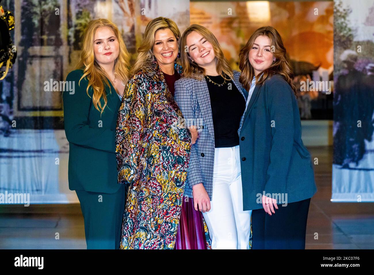 Queen Maxima of the Netherlands with their daughters Princess Amalia ...