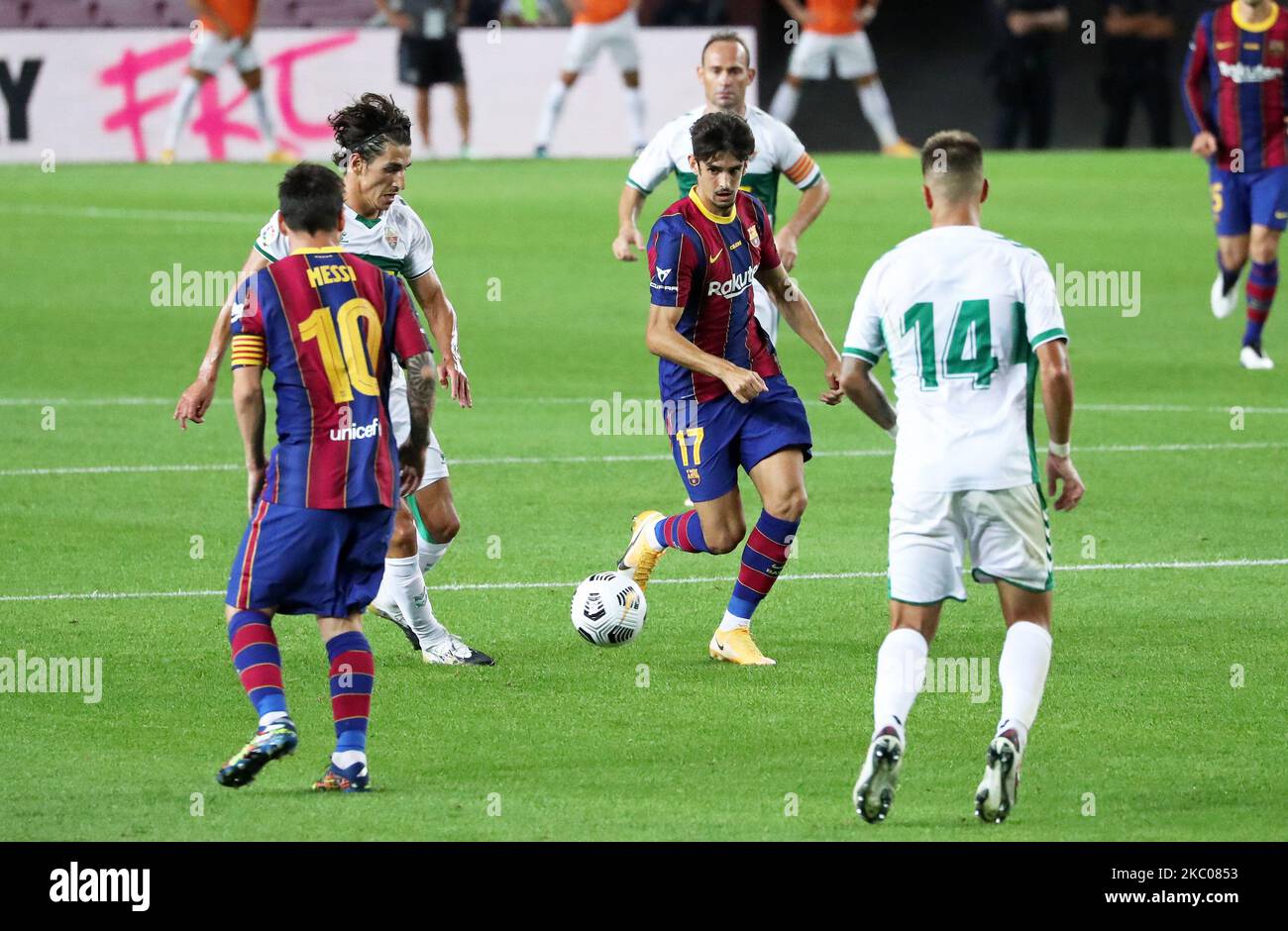 Francisco Trincao and Leo Messi during the Joan Gamper Trophy match ...