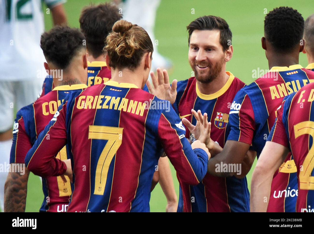 Antoine Griezmann and Leo Messi goal celebration during the Joan Gamper ...