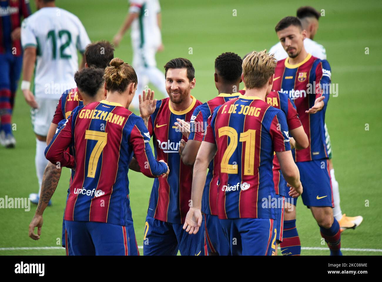 Antoine Griezmann and Leo Messi goal celebration during the Joan Gamper ...