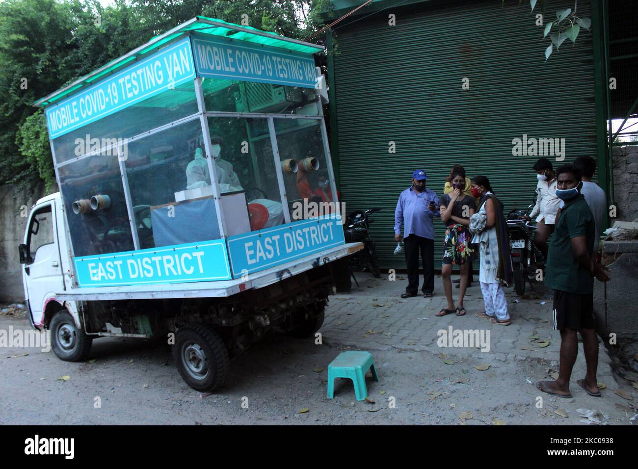 Testing van collects swab samples hi-res stock photography and images ...