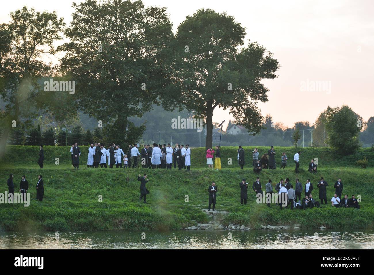 Orthodox Jews praying on the last day of Rosh Hashanah, the Jewish New ...