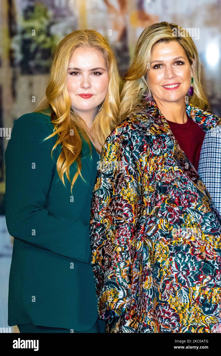 Queen Maxima of the Netherlands with Princess Amalia during a visit to ...