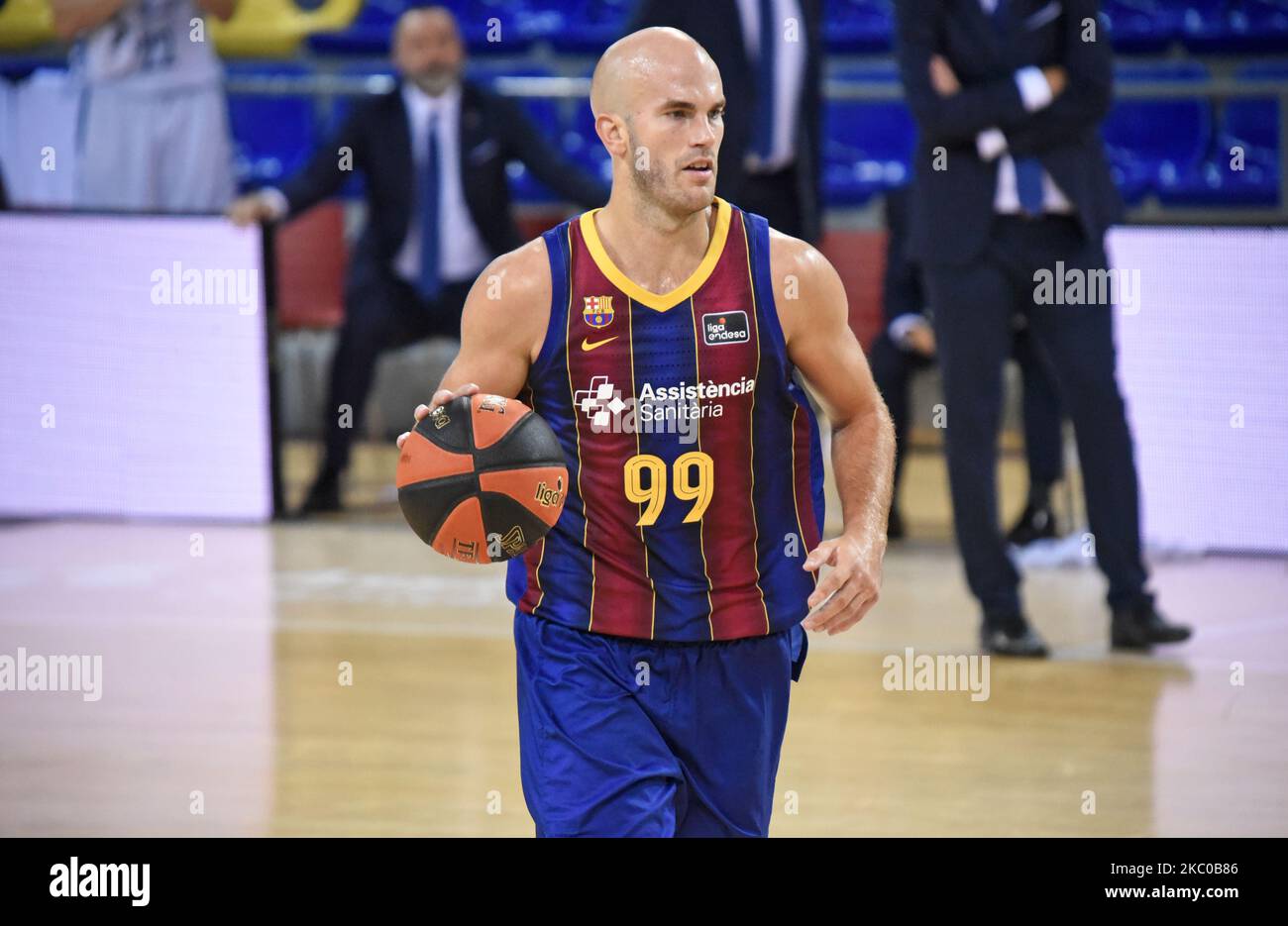 Nick Calathes during the match between Fc Barcelona and San Pablo ...