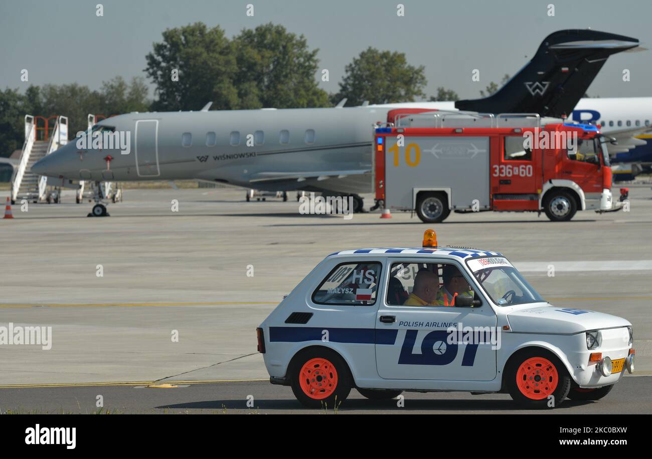 Polish Fiat 126p in the colors of LOT as a 'Follow Me' car for Polish ...