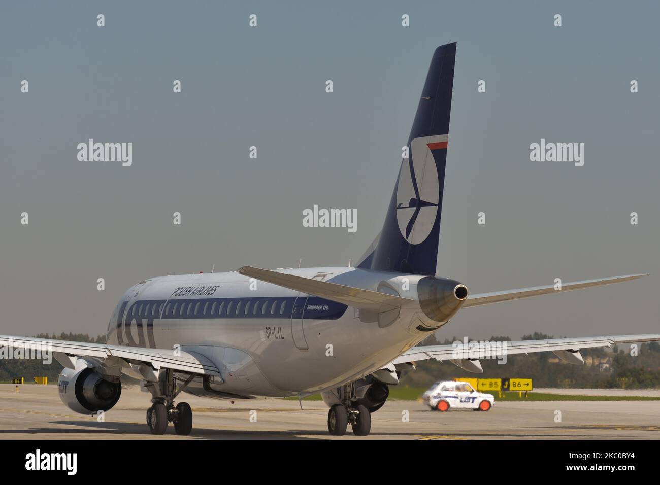 Polish Fiat 126p in the colors of LOT as a 'Follow Me' car for Polish ...