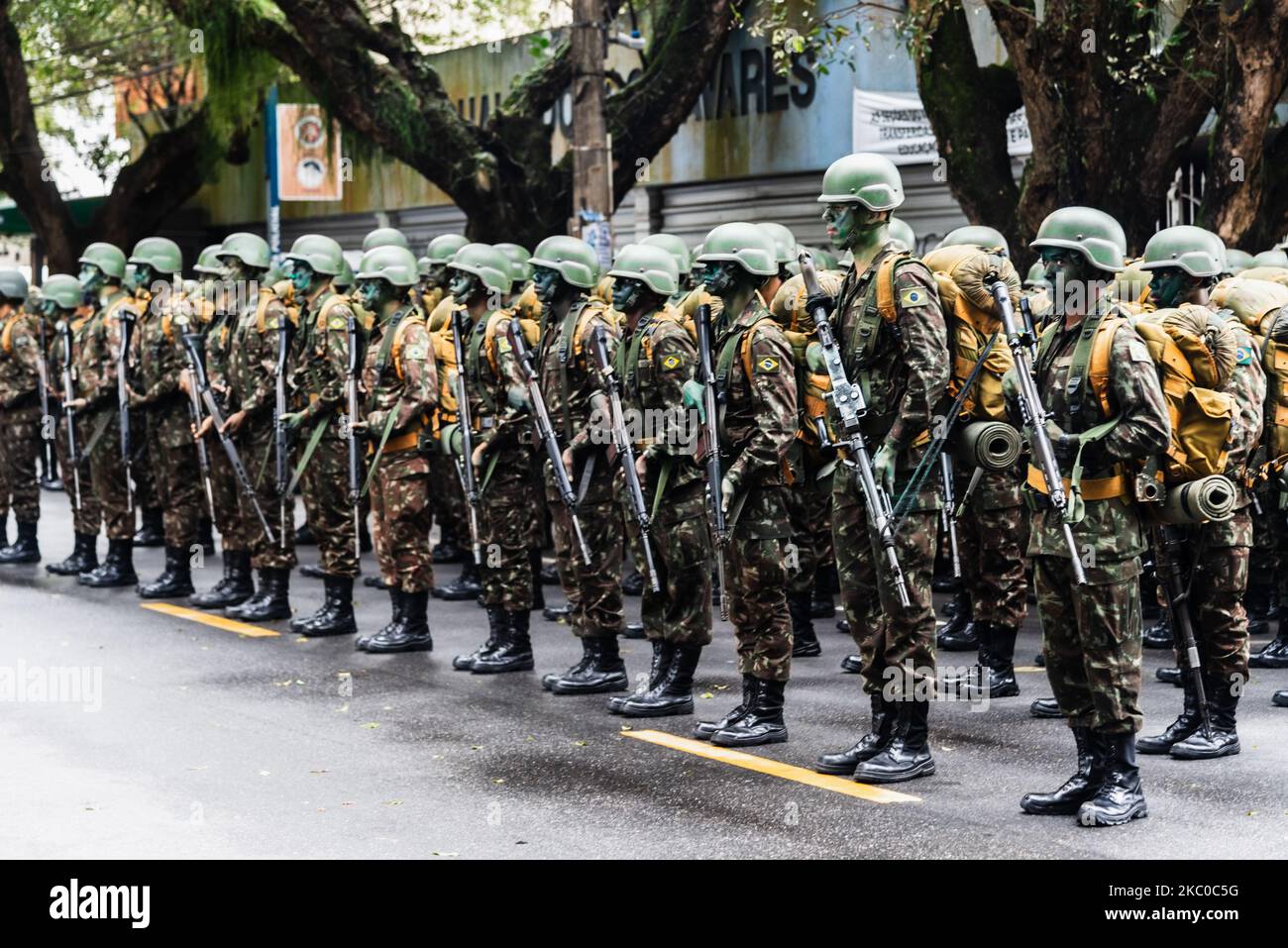 Salvador, Bahia, Brazil - September 07, 2022: Military personnel of the ...