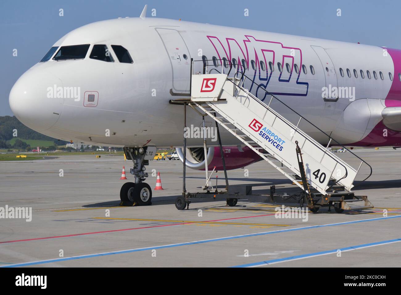 Wizzair plane grounded at the John Paul II Krakow-Balice International ...