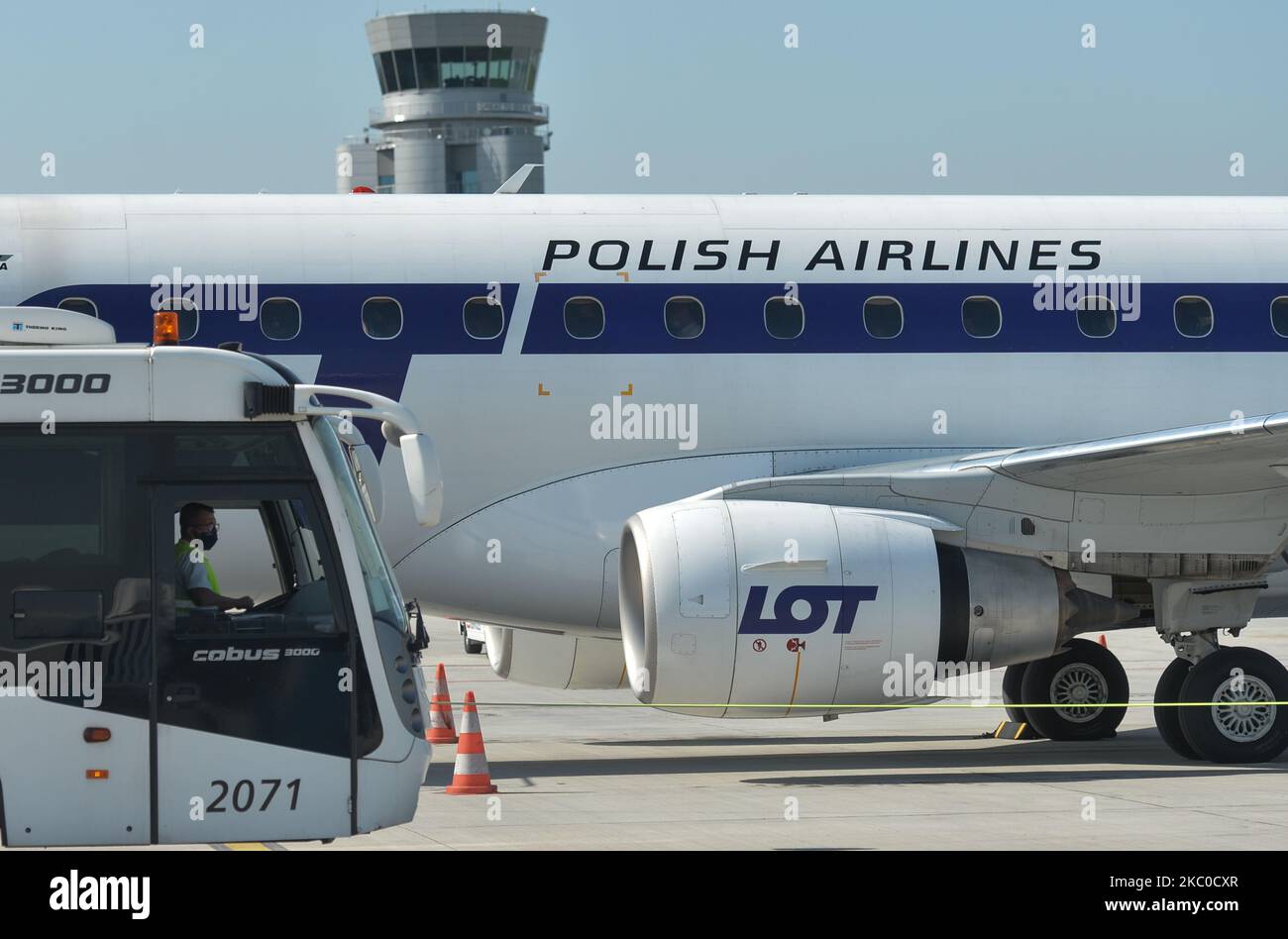 Polish Airlines plane seen at the John Paul II Krakow-Balice ...
